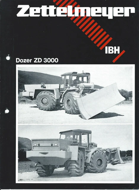 EQUIPMENT DATA SHEET - Zettelmeyer ZD 3000 Wheel Dozer c1979 - Brochure ...