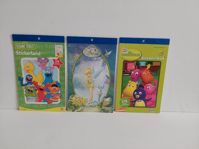 DISNEY FAIRY TINKERBELL Sesame Street Backyardigans Stickerland Book ...