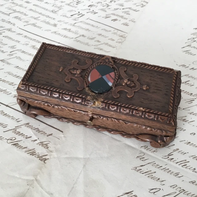 BOITE FORET NOIRE Agate XIXè Victorian Box BLACK FOREST 19thC EUR 48,00 ...