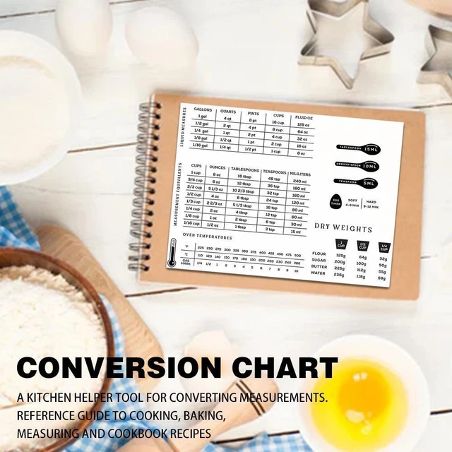 KITCHEN CONVERSION CHART Cooking Times British Metric Stickers Weight ...