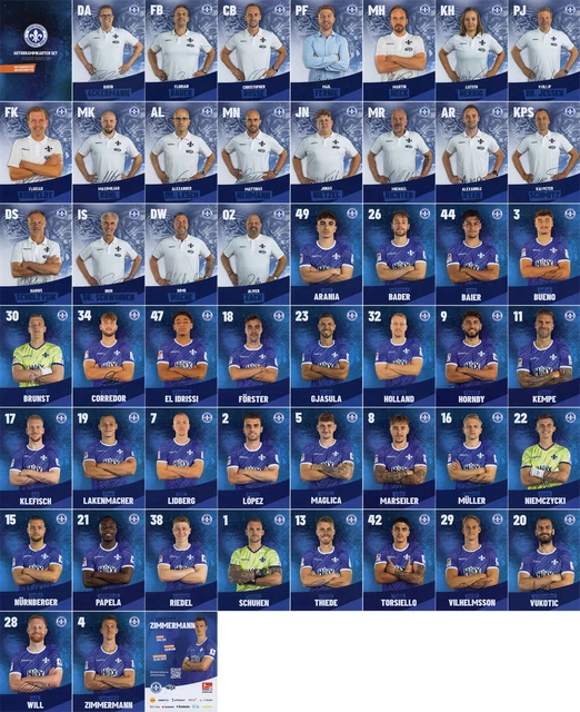 SV DARMSTADT 98 - 49 sign. Autogrammkarten - Saison 2024/25 EUR 13,50 ...