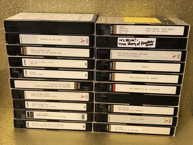 LOT OF 20 Pre-recorded VHS Tapes Sold As Used Blanks~LOT #6~Rare Horror ...