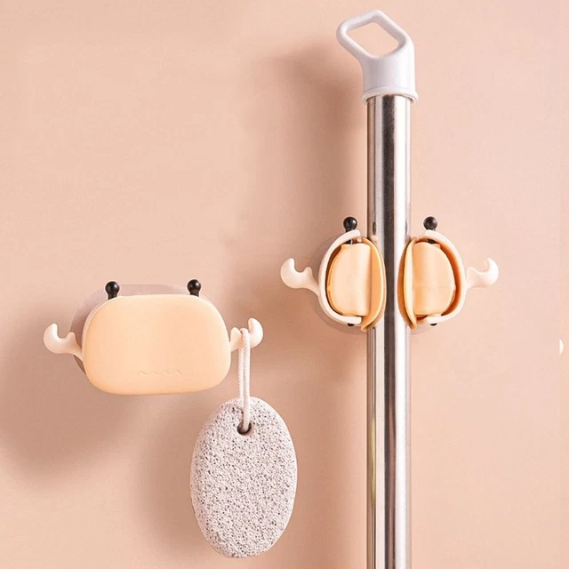 CARTOON CRAB SHAPE Crab Broom Holder Plastic Broom Storage Rack Home ...