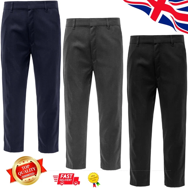 STURDY FIT SCHOOL Uniform Trousers Relaxed Elasticated Waist Plus Size ...