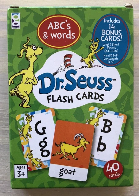 DR. SEUSS ABC'S & Words Flash Cards 40 Card Set (Alphabet + 14 Bonus ...