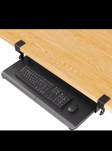 KEYBOARD TRAY UNDER Desk Pull Out Keyboard & Mouse Tray w/ C-clamp 25 ...