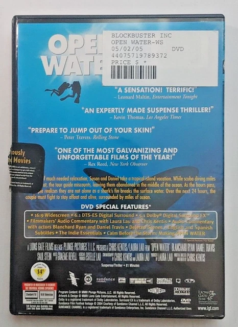 OPEN WATER (DVD, 2004, Canadian) Widescreen $6.28 - PicClick CA