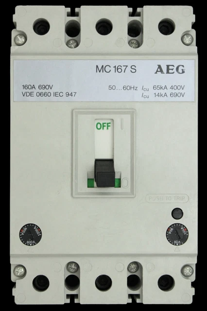 AEG 100 AMP 65kA TRIPLE POLE MCCB MC167S £349.95 - PicClick UK