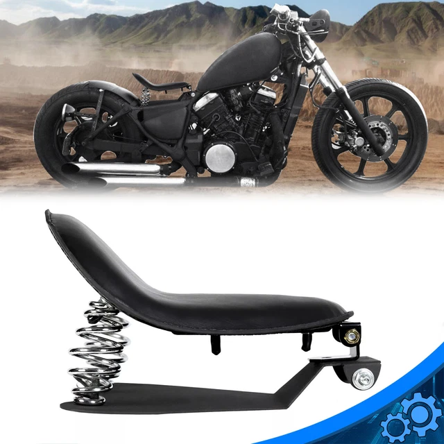 FOR YAMAHA HARLEY Motorcycle Chopper Bobber Solo Seat 3" Spring with ...