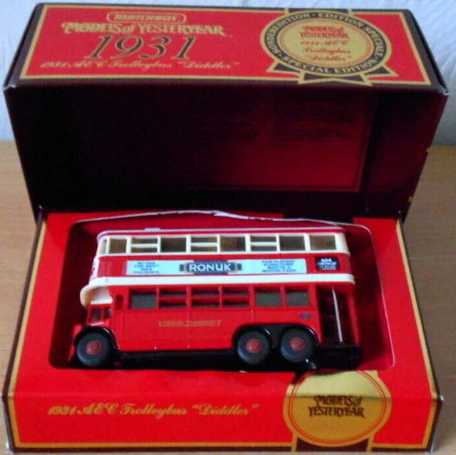 MATCHBOX VEICOLO PRESSOFUSO 1931 filobus AEC DIDDLER modelli di un ...