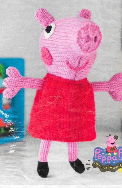PEPPA PIG TOY knitting pattern 24cm tall £1.99 - PicClick UK
