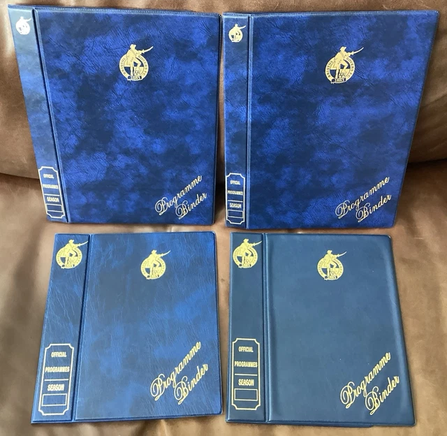 4X BRISTOL ROVERS Football Club Official Programmes BINDERS Blue & Gold ...