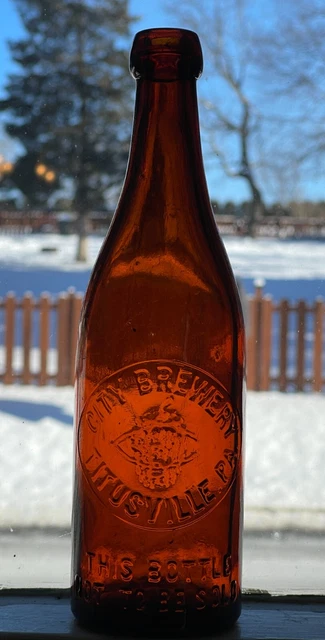 TITUSVILLE PA CITY Brewery Pictorial Hop Blob Beer Bottle Baltimore ...