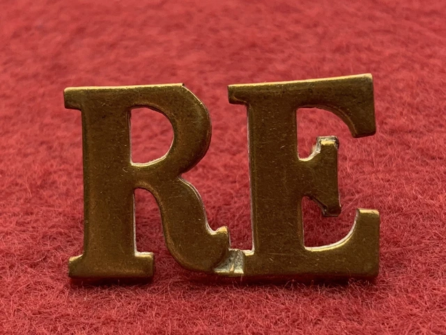 WW1 WW2 ORIGINAL British "RE" ROYAL ENGINEERS Shoulder Title Badge EUR ...