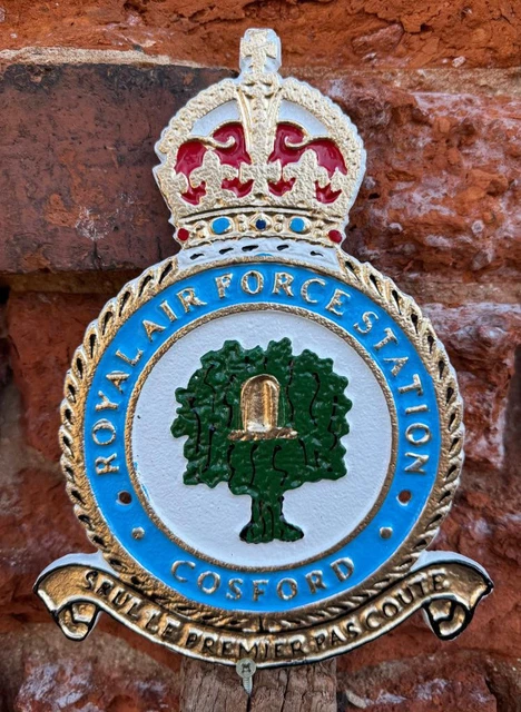 ROYAL AIR FORCE RAF COSFORD Painted Solid Cast Iron Wall Sign - Indoor ...