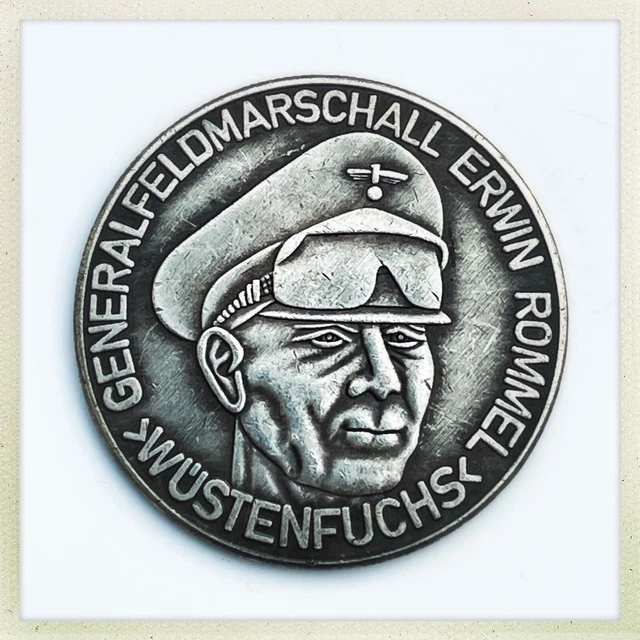 GENERAL ERWIN ROMMEL Afrika Korps Coin Medal DAK WW2 German Panzer ...