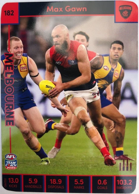 2023 AFL TEAMCOACH Max Gawn Melbourne Card #182 (NEW) $2.39 - PicClick AU