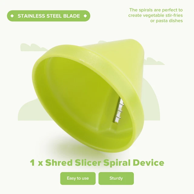 2X(KITCHEN GADGET FUNNEL Vegetable Radish Cutter Shred Spiral Device ...