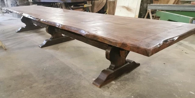TABLE MONASTÈRE EN ormeaux de 5m75 - 20 personnes EUR 8.900,00 - PicClick FR