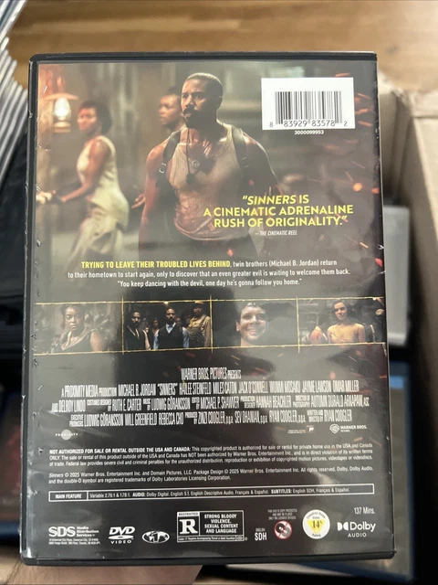 SINNERS (DVD, 2025) Michael B Jordan Ryan Coogler vampire southern ...