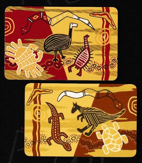 OLD AUSTRALIAN PLAYING/SWAP Cards AUSTRALIAN ABORIGINAL ART / DRAWINGS ...