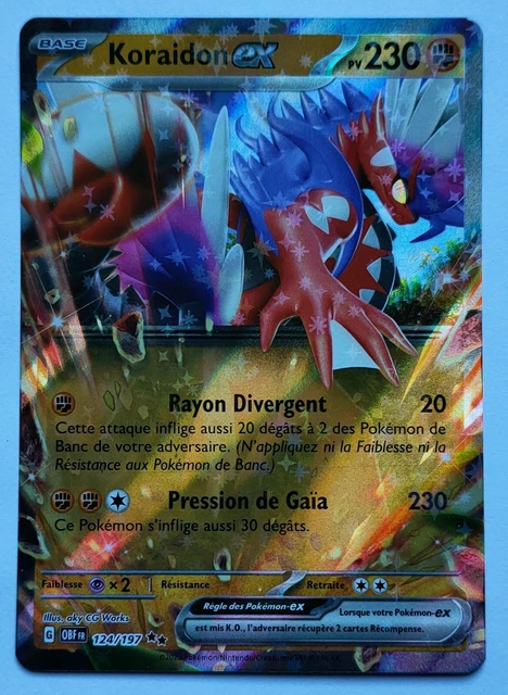 CARTE POKÉMON KORAIDON EX 124/197 EV03 Flammes Obsidiennes Neuve FR EUR ...