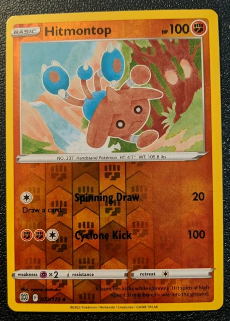 POKÉMON - HITMONTOP 072/172 - Holo inversé - Brilliant Stars - Neuf ...