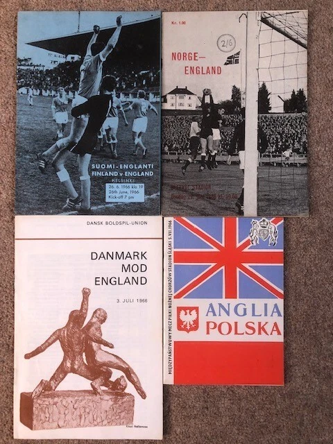 SET OF ALL 4 x RARE ENGLAND AWAY PROGRAMMES ON TOUR PRE 1966 WORLD CUP ...