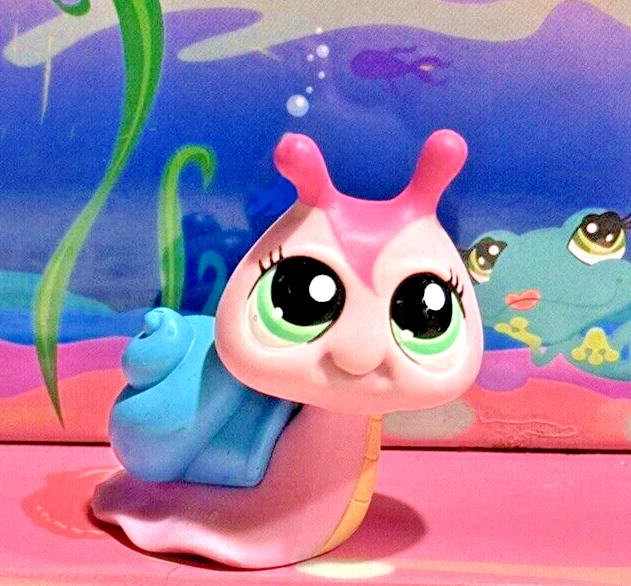 LITTLEST PET SHOP Lps Authentic Tru Exclusive Pink & Blue Snail #1733 ...