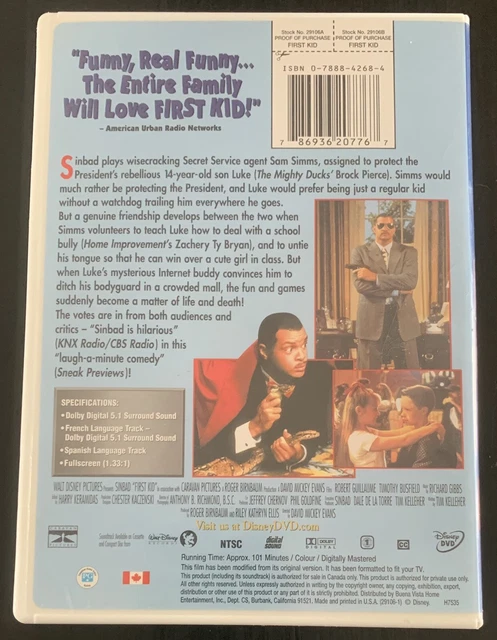 FIRST KID (DVD, 1996, Sinbad, Timothy Busfield, Disney, OOP) Canadian ...