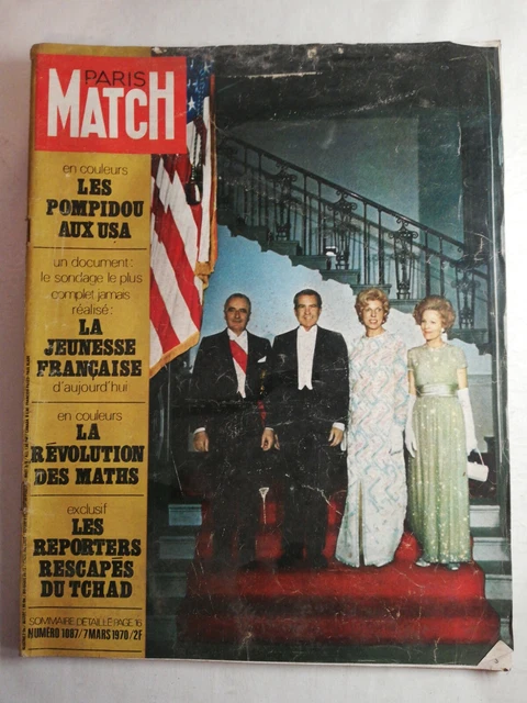 N1908 MAGAZINE PARIS-MATCH N°1087 7 mars 1970 Les Pompidou aux USA ...