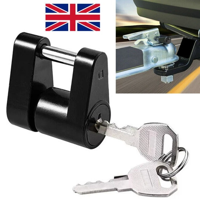 2-KEYS TRAILER HITCH Coupling Lock Caravan Boat Towing Rv Latch Tongue ...