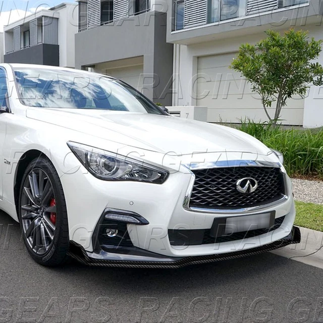 FIT 2018-2021 INFINITI Q50 Sport Carbon Style Front Bumper Splitter ...
