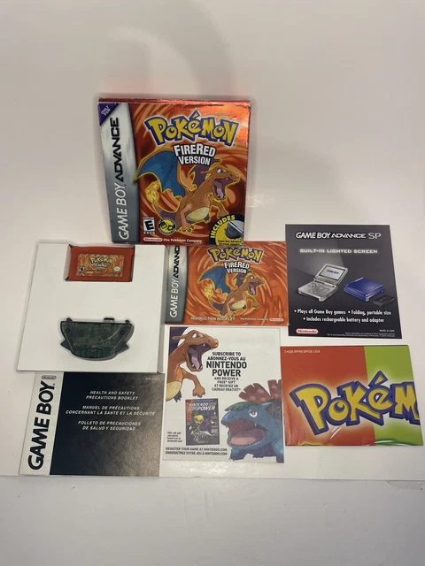 GAME BOY ADVANCE Pokemon FireRed Fire Red + Adapter Complete in Box CIB ...