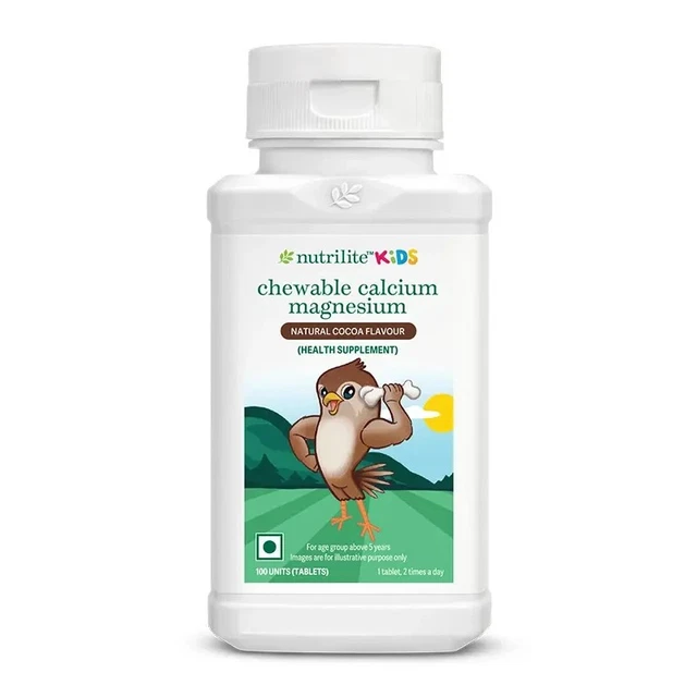 AMWAY NUTRILITE KIDS Calcium Magnesium Cocoa 100 Tabs Healthy Bones ...