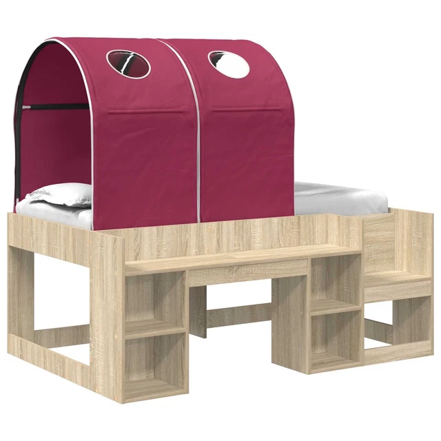 BED WITH TUNNEL with Shelf with Storage 4 pcs Engineered Wood Frame ...