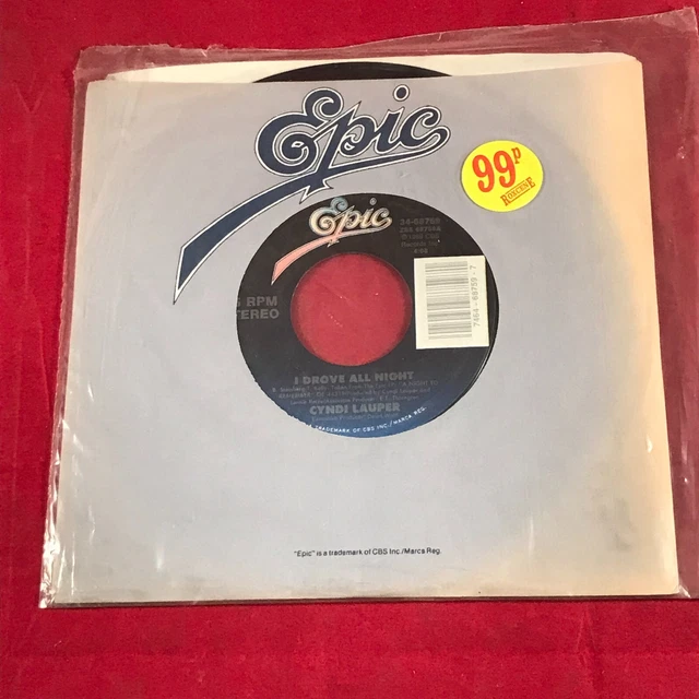 CYNDI LAUPER I Drove All Night 1989 Canadian 7" vinyl single 45 NEW ...