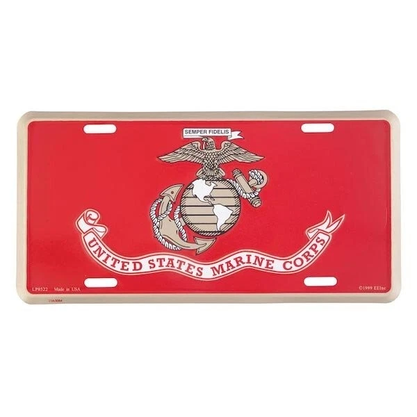 US MARINE CORPS License Plate- USMC Red EGA Semper Fi Vehicle Plate ...