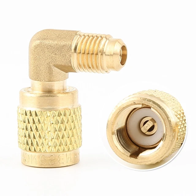 R22 TO R410 Conversion Connector 90° Integrated 1/4 To 5/16 Copper ...