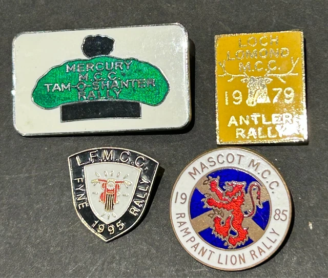 VINTAGE UK MOTORCYCLE Club Rally Enamel Badges Joblot M.C.C Pins ...
