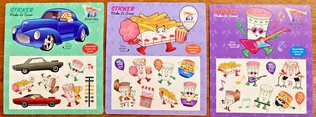 3 IN N Out Burger 2024 Kids Make A Scene 75th Anniversary Sticker Lot ...