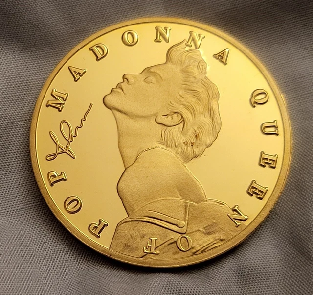 MADONNA GOLD COIN Autograph MTV Awards Kiss Britney Old 80s Retro ...