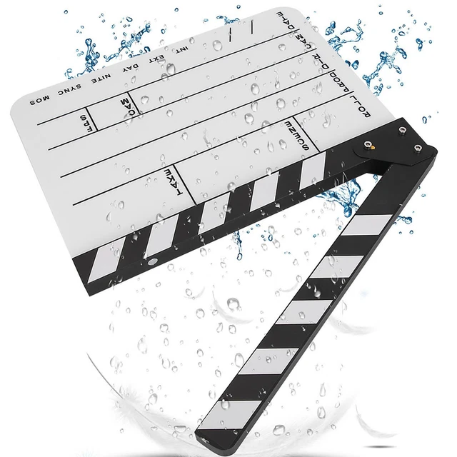 ACRYLIC DIRECTOR SCENE Clapperboard TV Movie Action Board Film Cut Prop ...