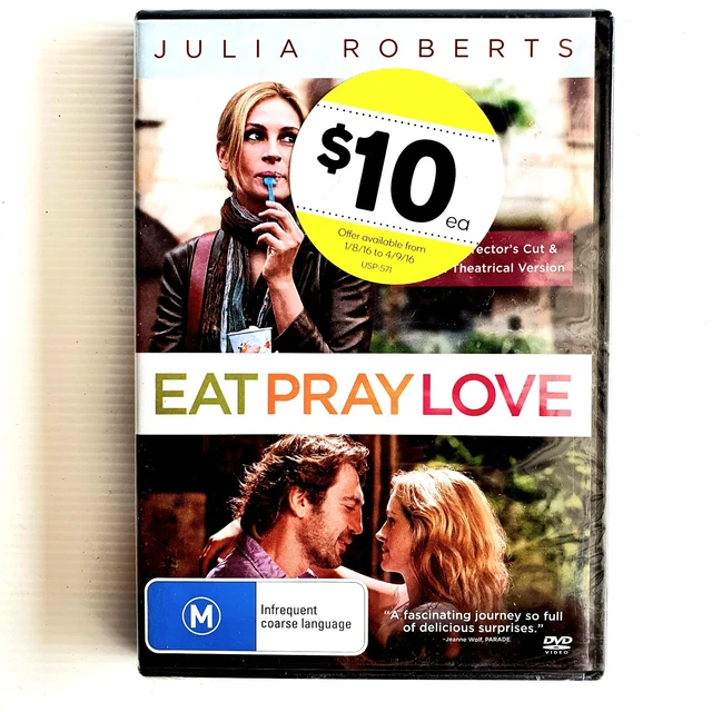 EAT PRAY LOVE DVD 2010 Drama, Julia Roberts, Javier Bardem, James ...
