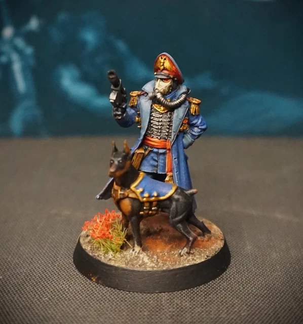 DEATH KORPS OF Krieg Commissar + Guard dog painted conversion Warhammer ...