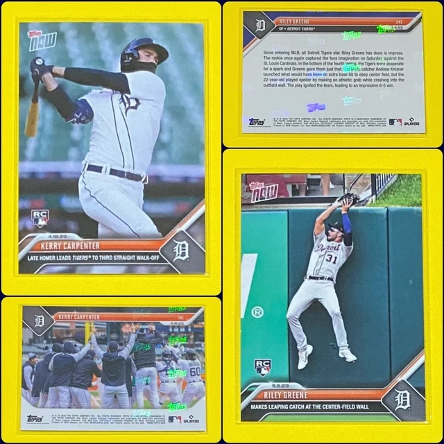 CARTE ROOKIE 2023 TOPPS NOW KERRY CARPENTER/RILEY GREENE SP Tigers #141 ...