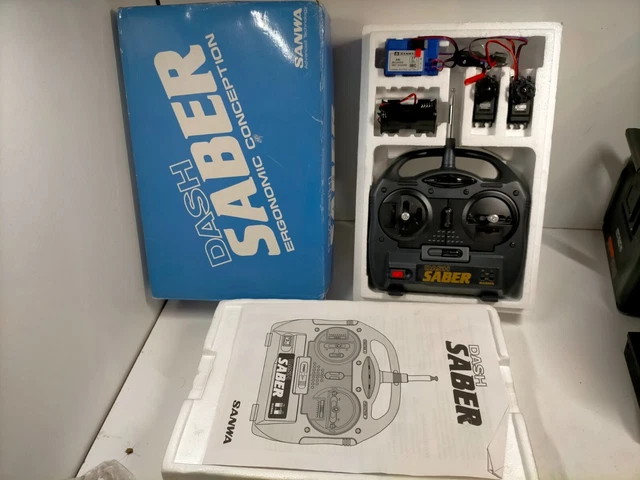 SANWA DASH SABER X SENDER EMPFÄNGER CONTROLLER 27Mhz VINTAGE CEN ...
