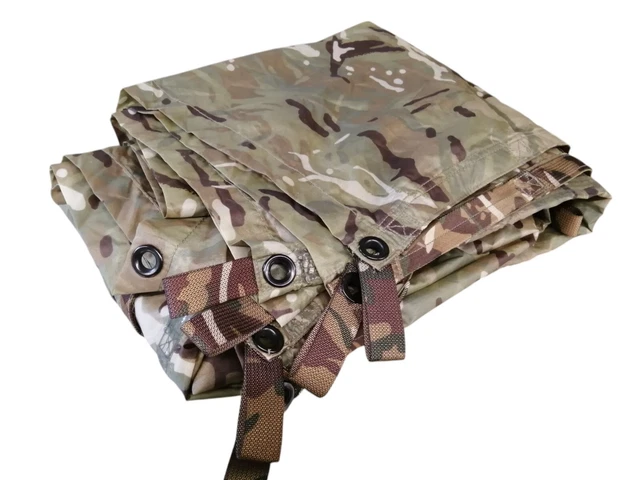 BRITISH ARMY MTP Basha Shelter Sheet Camping Bushcraft Waterproof 2.2m ...