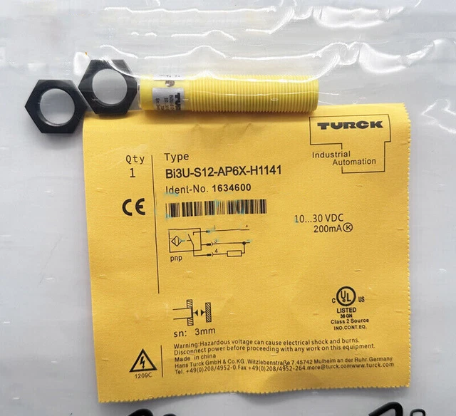 1PCS NEW INDUCTIVE Proximity Switch Sensor For Turck BI3U-S12-AP6X ... 1PCS NEW INDUCTIVE Proximity Switch Sensor For Turck BI3U-S12-AP6X ...