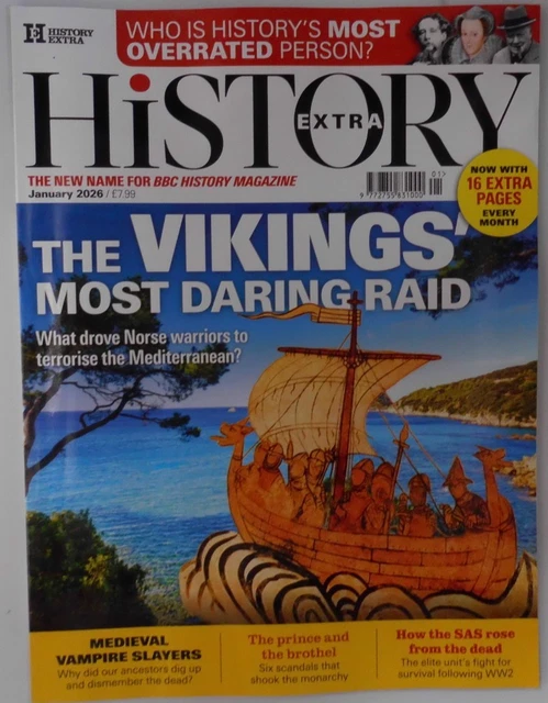 HISTORY EXTRA MAGAZINE Jan 2026 The Vikings' most daring raid + Vampire ...